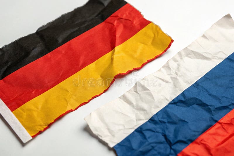 German and Russian Torn Paper Flags - Break of Diplomatic Relations ...