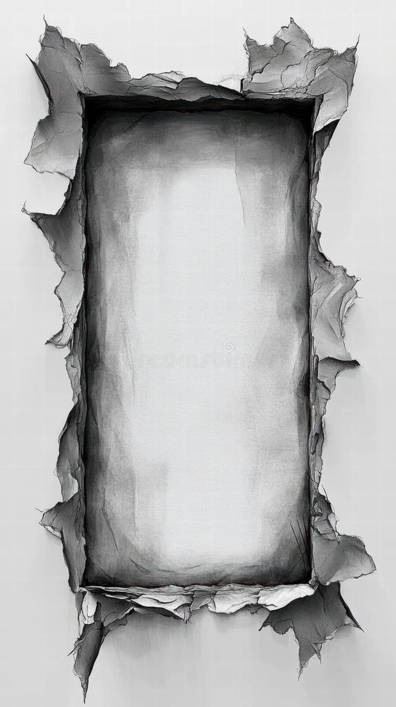 Torn Paper Frame, a Glimpse through the Cracks Stock Illustration ...