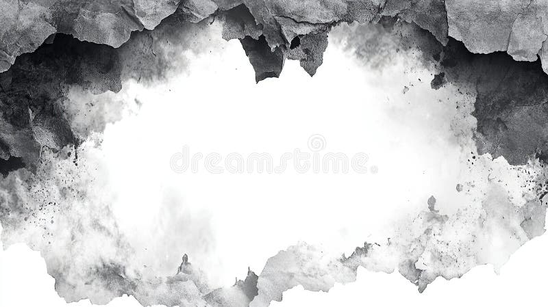 Torn Paper Frame, Grayscale, Abstract Background, Design Element Stock ...