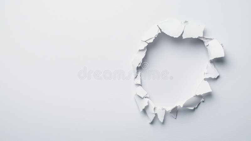 Torn Paper Frame with Shredded Edges on White Background Stock ...