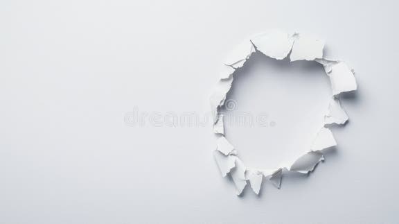 Torn Paper Frame with Shredded Edges on White Background Stock ...