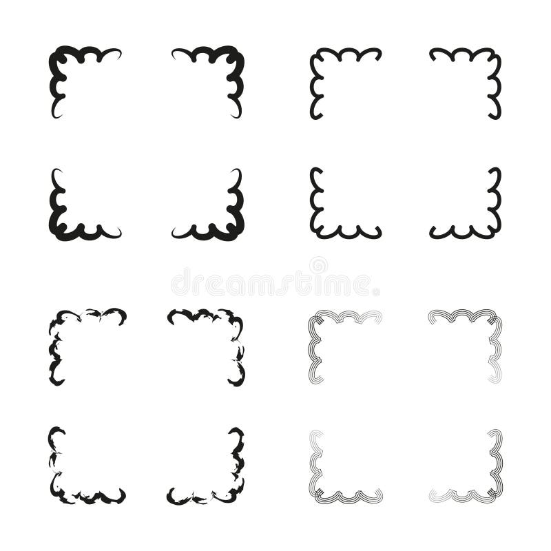 Torn Paper Frames. Abstract Square Borders. Vector Hand Drawn Elements. Rough Edgy Design Stock ...