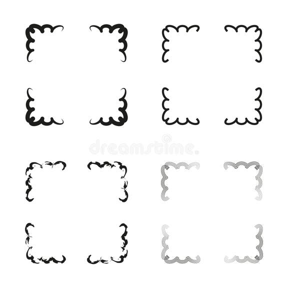 Torn Paper Frames. Abstract Square Borders. Vector Hand Drawn Elements ...