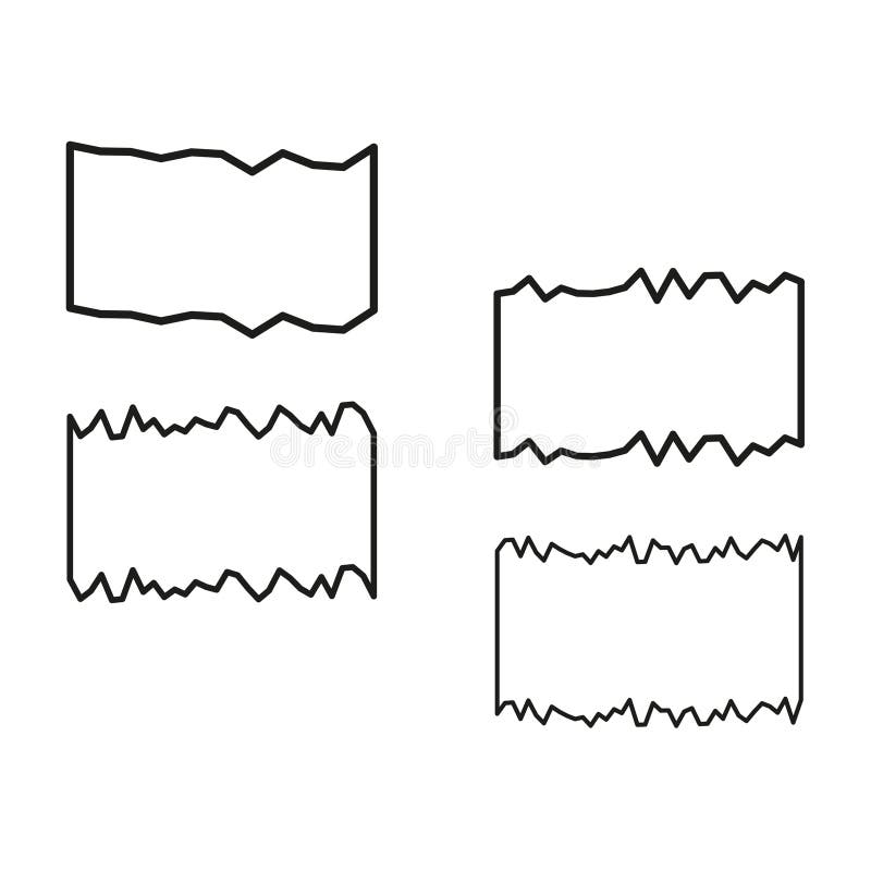 Torn Paper Frames. Jagged Edge Vector. Blank Note Borders. Rough ...