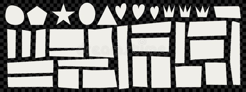 Torn Paper Frames with Jagged Edges. Trendy Elements for Collage Stock ...