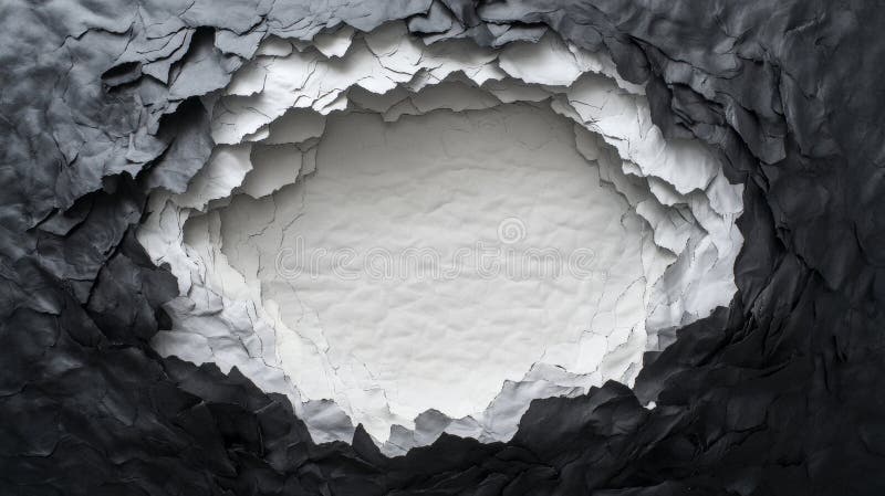 Torn Paper Hole with Layered Texture, Abstract Art. Creative Design and ...