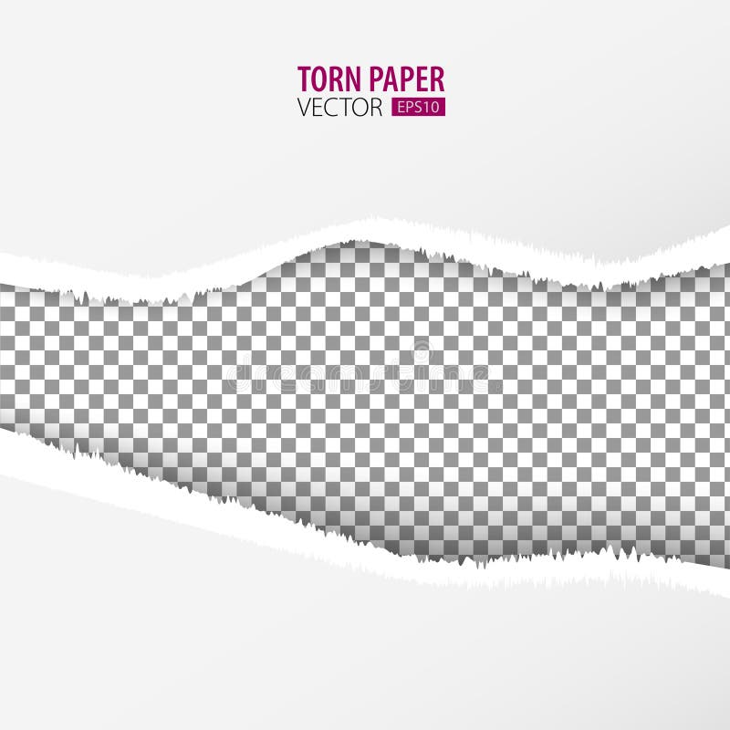 Torn Paper Holes. Hole in the Sheet of Paper on a Transparent ...