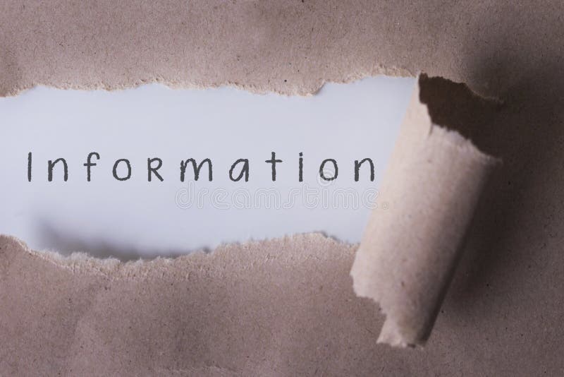 Torn Paper with Information Word. Copyspace Area Stock Photo - Image of ...