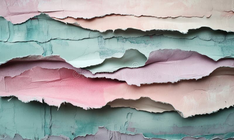 Torn Paper Layers in Pastel Colors, Showcasing Textures and Patterns ...