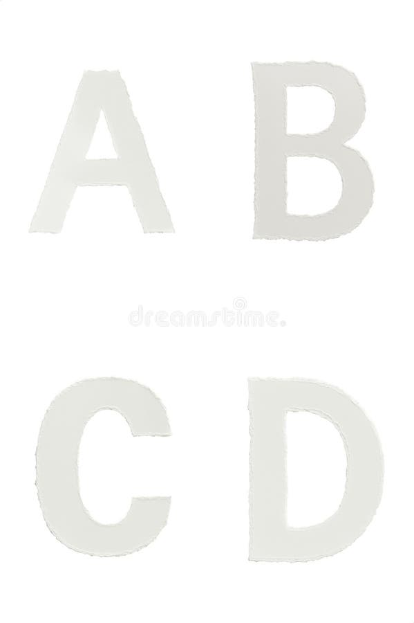 Torn Paper Letters a To D Isolated on Transparent Background Stock ...