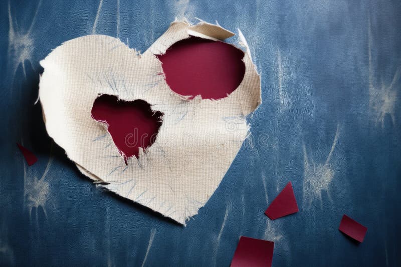 Torn Paper Mended with a Heart-shaped Patch Stock Image - Image of ...