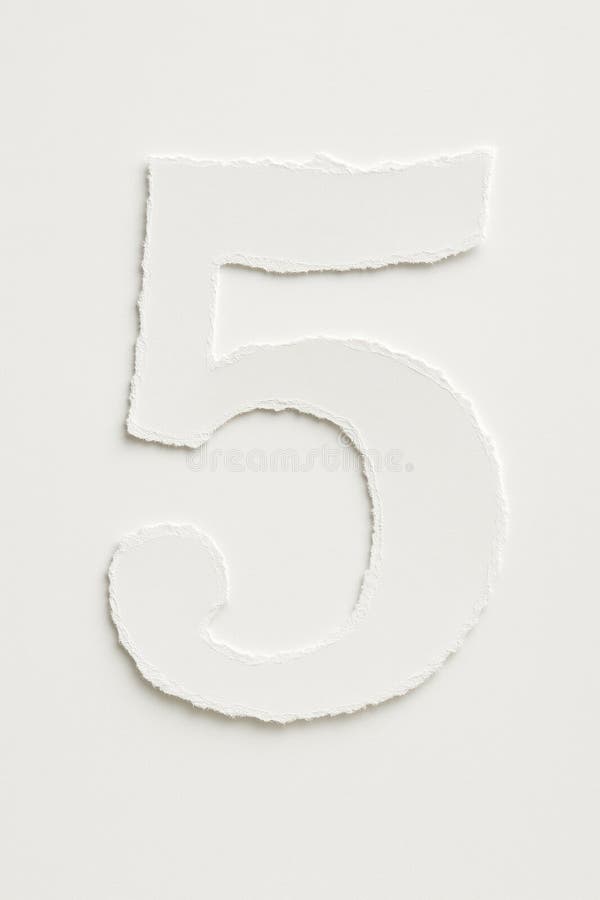 Torn Paper number 5 stock illustration. Illustration of numbers - 372940683