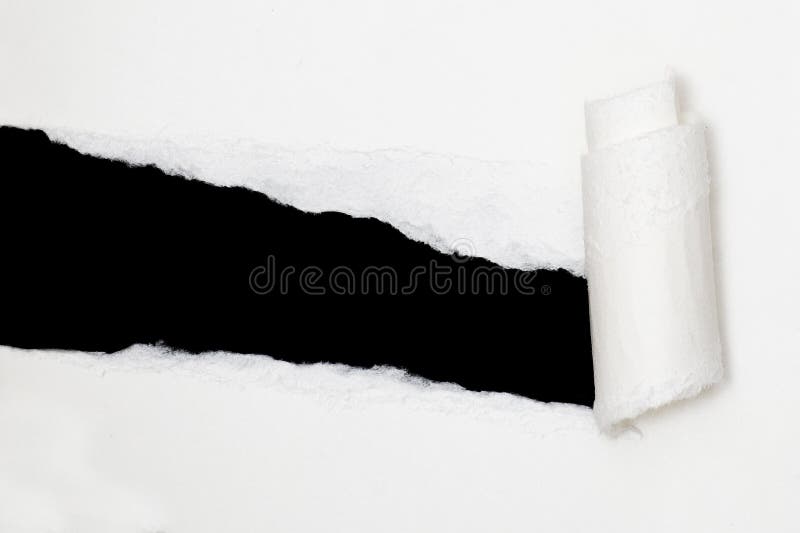 Torn Paper Peeled Off on Black Background Stock Image - Image of ...