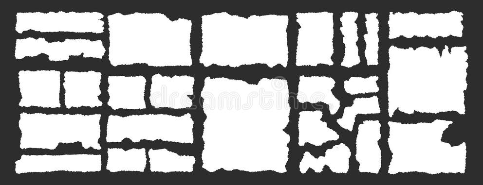 Torn Paper Pieces Frame Set. Torn Paper with Jagged Edges. Ripped ...