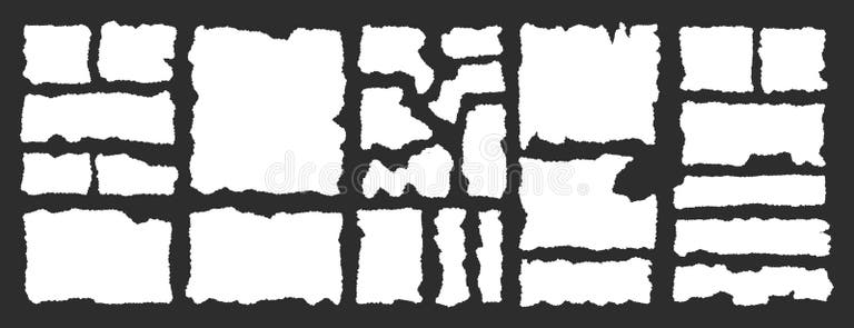 Torn Paper Pieces Frame Set. Torn Paper with Jagged Edges. Ripped ...