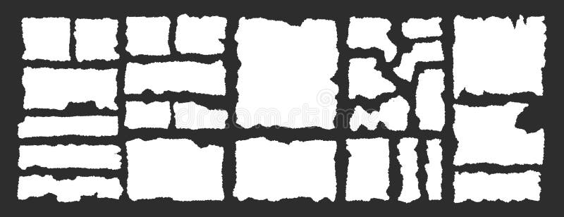 Torn Paper Pieces Frame Set. Torn Paper with Jagged Edges. Ripped ...