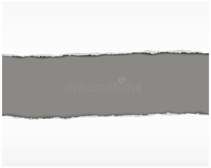 Torn paper pieces on grey stock vector. Illustration of blank - 80491725