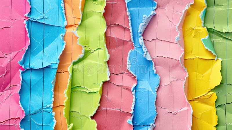 Torn Paper Pieces Hanging on a Wall, Suitable for Creative Projects ...