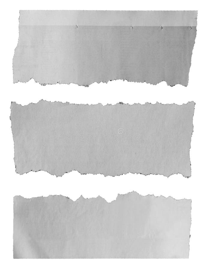Old Paper Torn Into Three Pieces Stock Photo - Image of lacerated ...