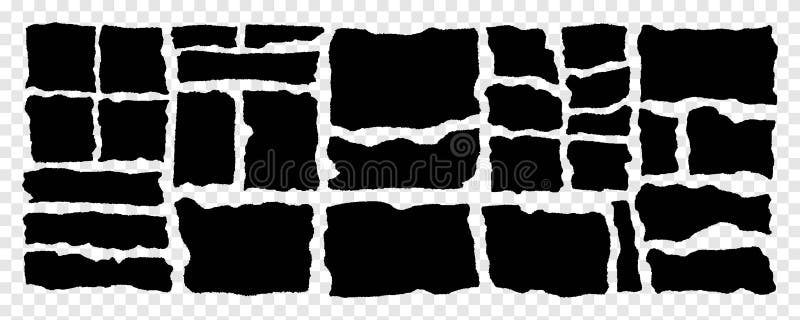 Black Rectangle Frames with Jagged Edges Stock Vector - Illustration of ...