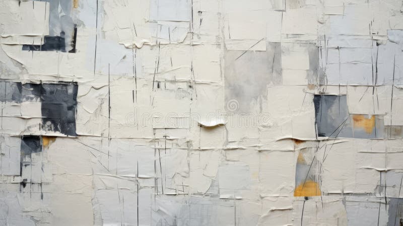 Torn Paper Poster on Paint Wall, Many Different Sticker Scraps. Neural ...
