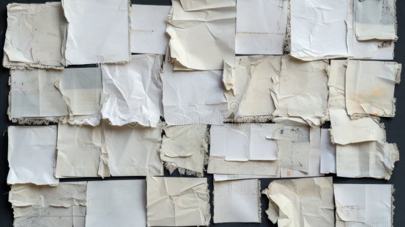 Torn Paper Poster on Paint Wall, Many Different Sticker Scraps. Neural ...