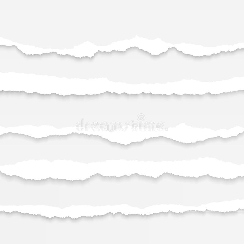 Torn Paper. Realistic Torn Paper Banners with Ripped Edges and Shadow ...