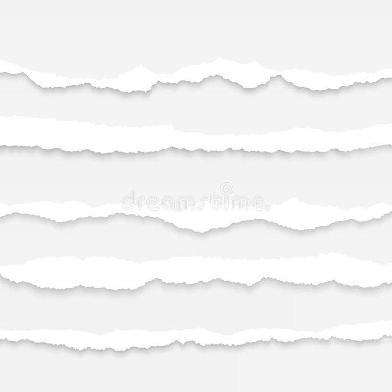 Torn Paper. Realistic Torn Paper Banners with Ripped Edges and Shadow ...