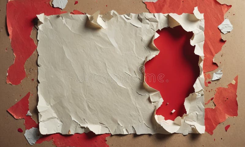 Torn Paper with Red Background Stock Illustration - Illustration of ...
