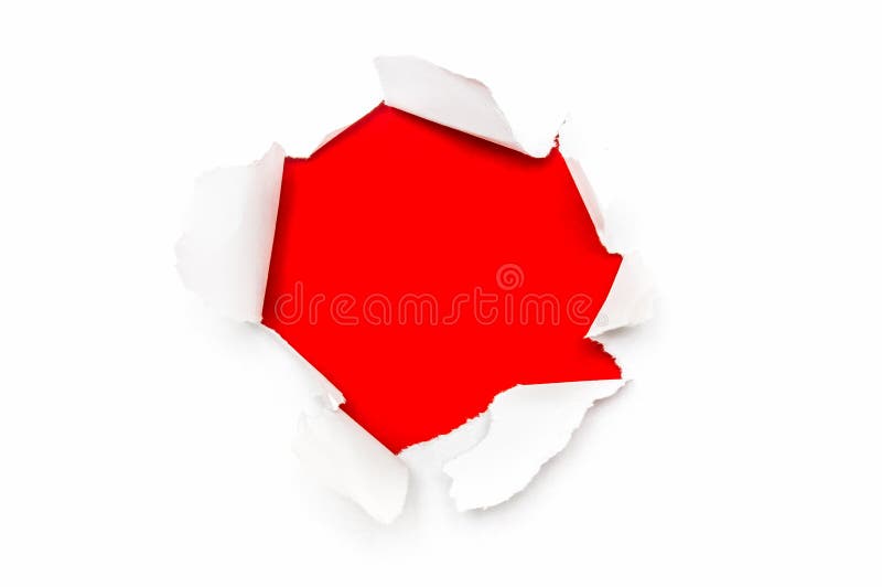 Torn Paper with Red Empty Space Inside Stock Photo - Image of business ...
