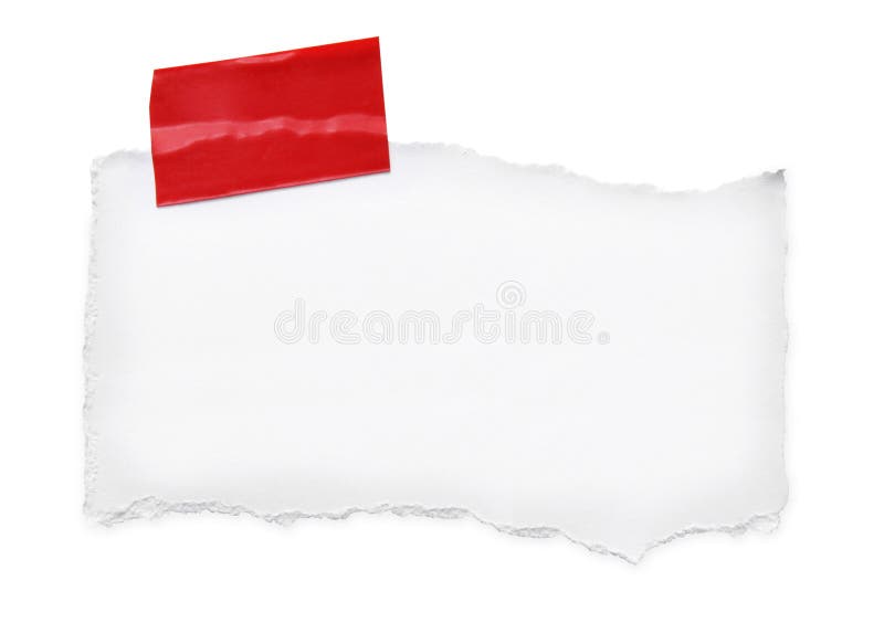 Torn Paper with Red Tape stock photo. Image of tear, label - 5762734