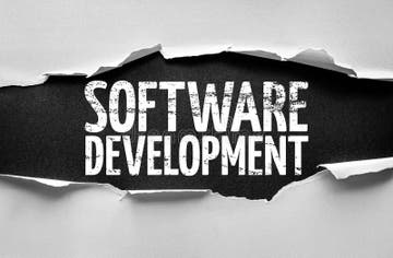 Torn Paper Revealing the Bold Words Software Development, Representing ...