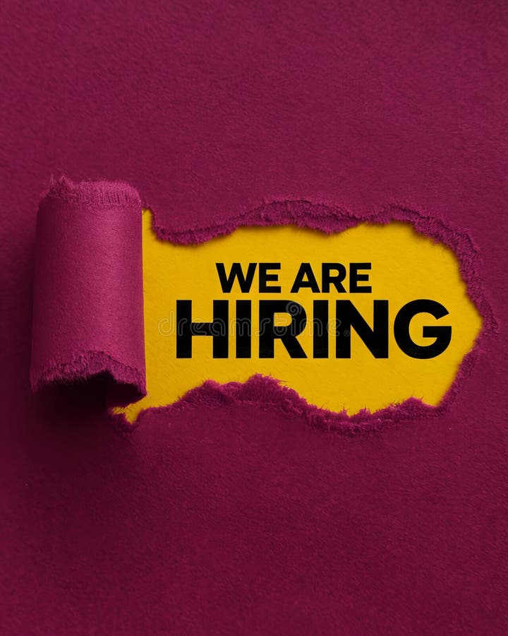 Torn Paper Revealing we are Hiring Message through Breakthrough Opening ...