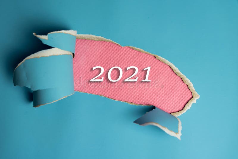 Torn Paper Revealing the Number 2021 Stock Photo - Image of happy ...