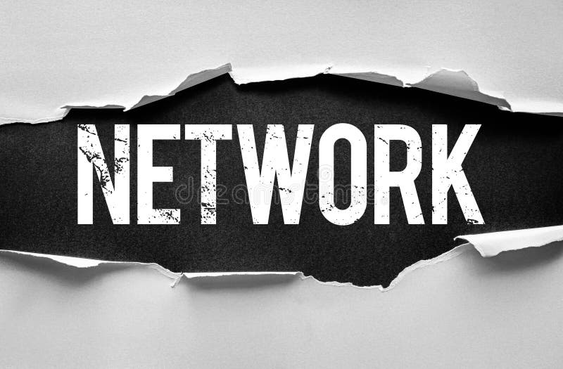 Torn Paper Revealing the Word NETWORK in Bold, Distressed Letters ...