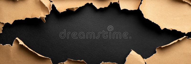 Torn Paper Reveals Dark Background Ripped Brown Paper Reveals a Dark ...