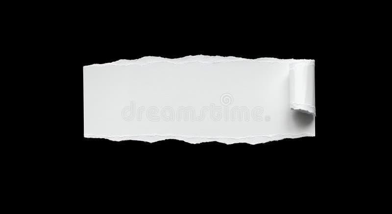 Torn Paper: Ripped Texture Element, White Sheet on Black Background ...