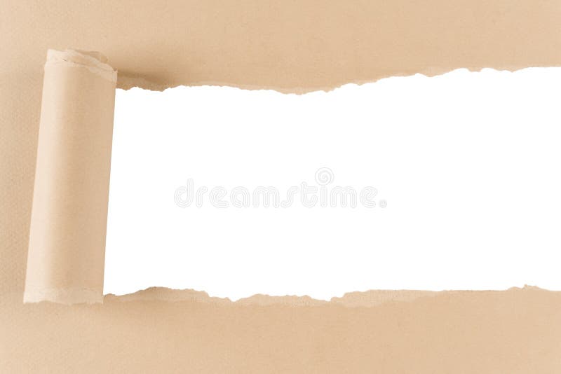 Torn Paper with Rolled Edge with Blank Space. Torn Paper with White ...