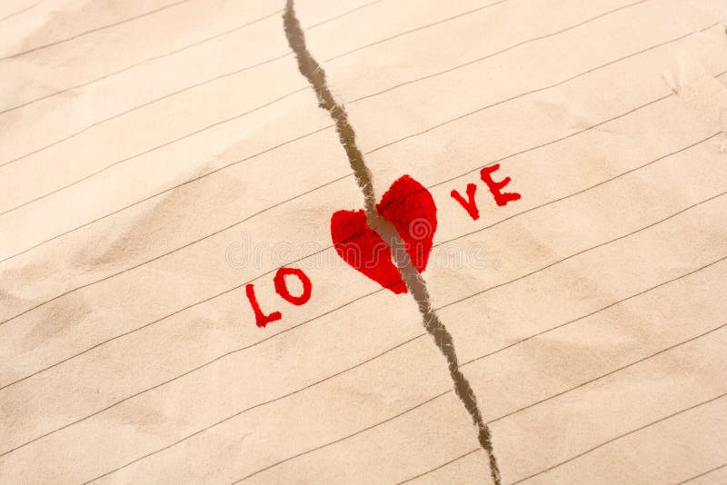 Torn paper says love stock photo. Image of shape, symbol - 80101662