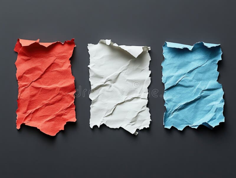 Torn Paper Scraps on Table stock photo. Image of life - 376148762