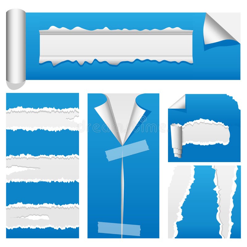 Torn Paper Set 2 stock vector. Illustration of edges - 13120701