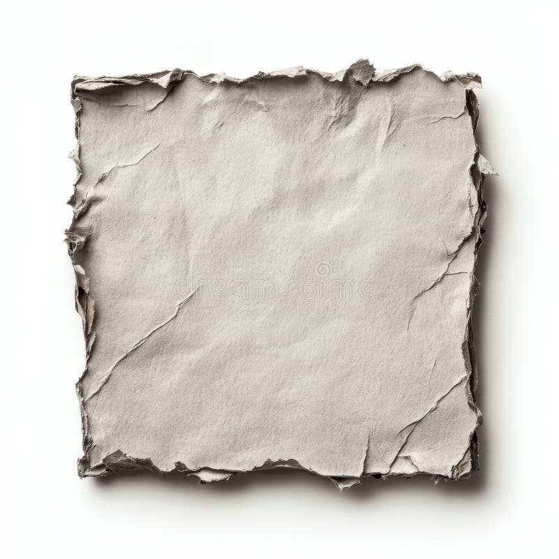 Torn Paper Square with Rough Edges on Isolated Background Stock ...