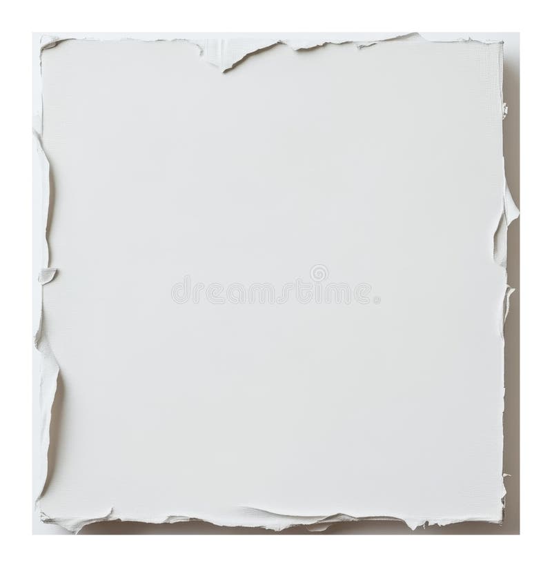 Torn Paper Square with Rough Edges, Isolated on Transparent Background ...