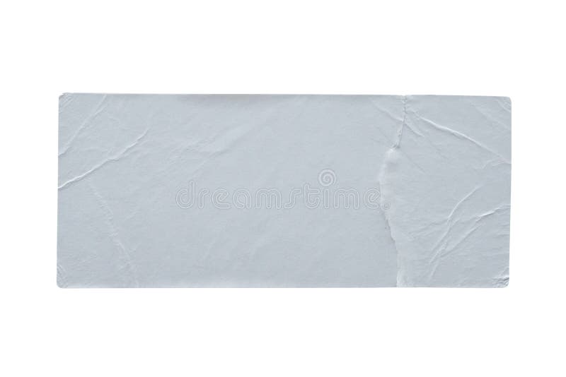 Torn Paper Sticker Label Isolated on White Stock Image - Image of ...