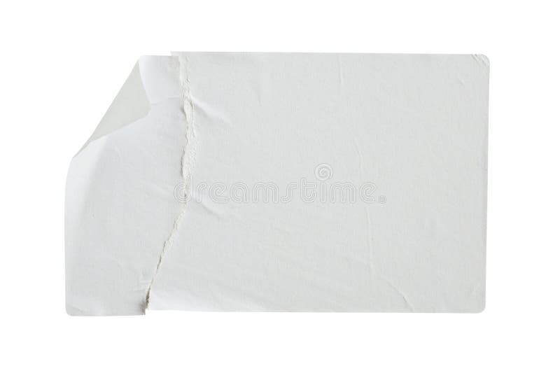Torn Paper Sticker Label Isolated on White Stock Photo - Image of paper ...