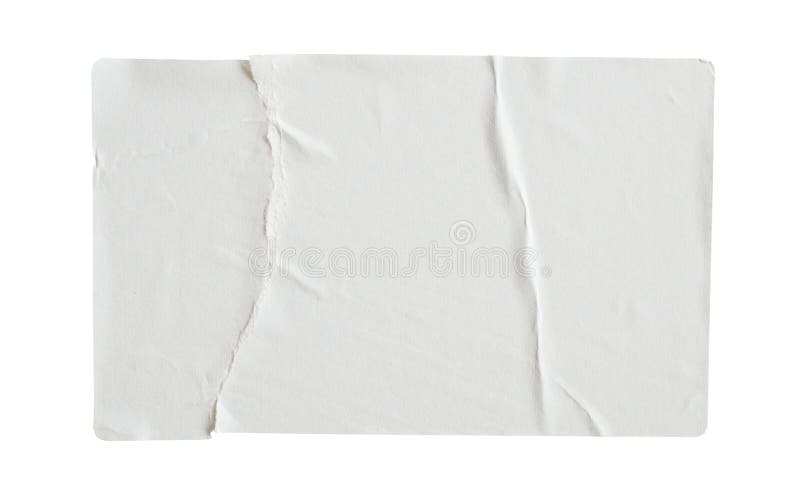 Torn Paper Sticker Label Isolated on White Stock Photo - Image of ...