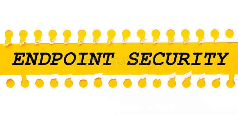Torn Paper Strip on Yellow Background with Text ENDPOINT SECURITY Stock ...