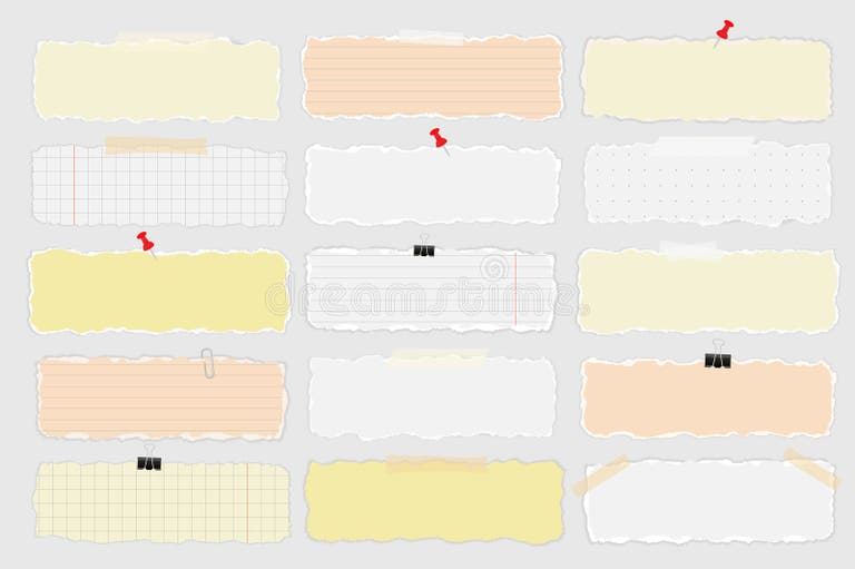 Torn Paper Strips Mega Set Elements in Flat Design. Bundle of Pieces of ...