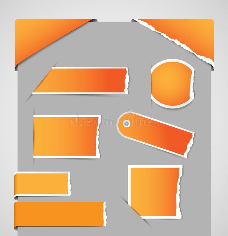 Torn paper tags stock illustration. Illustration of notice - 40776339