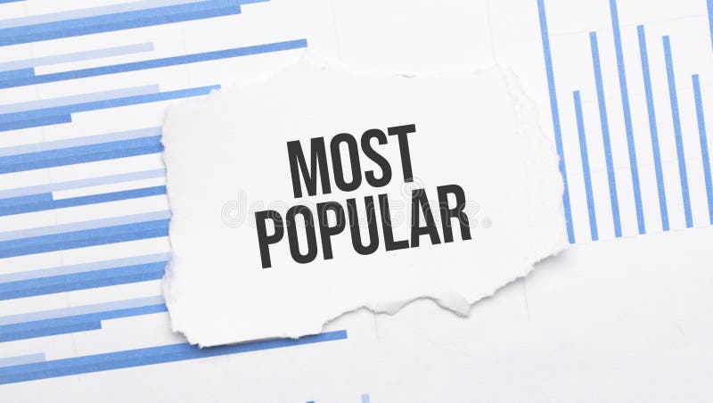 Torn Paper with Text Most Popular on Bar Graph Report Stock Image ...